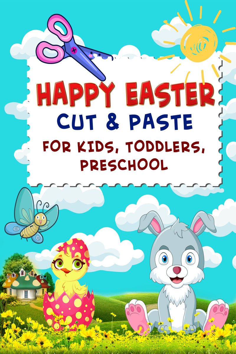 Happy Easter Cut and Paste for Kids Toddlers and Preschool