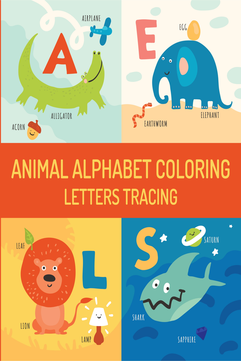 Animal Alphabet Coloring Letters Tracing