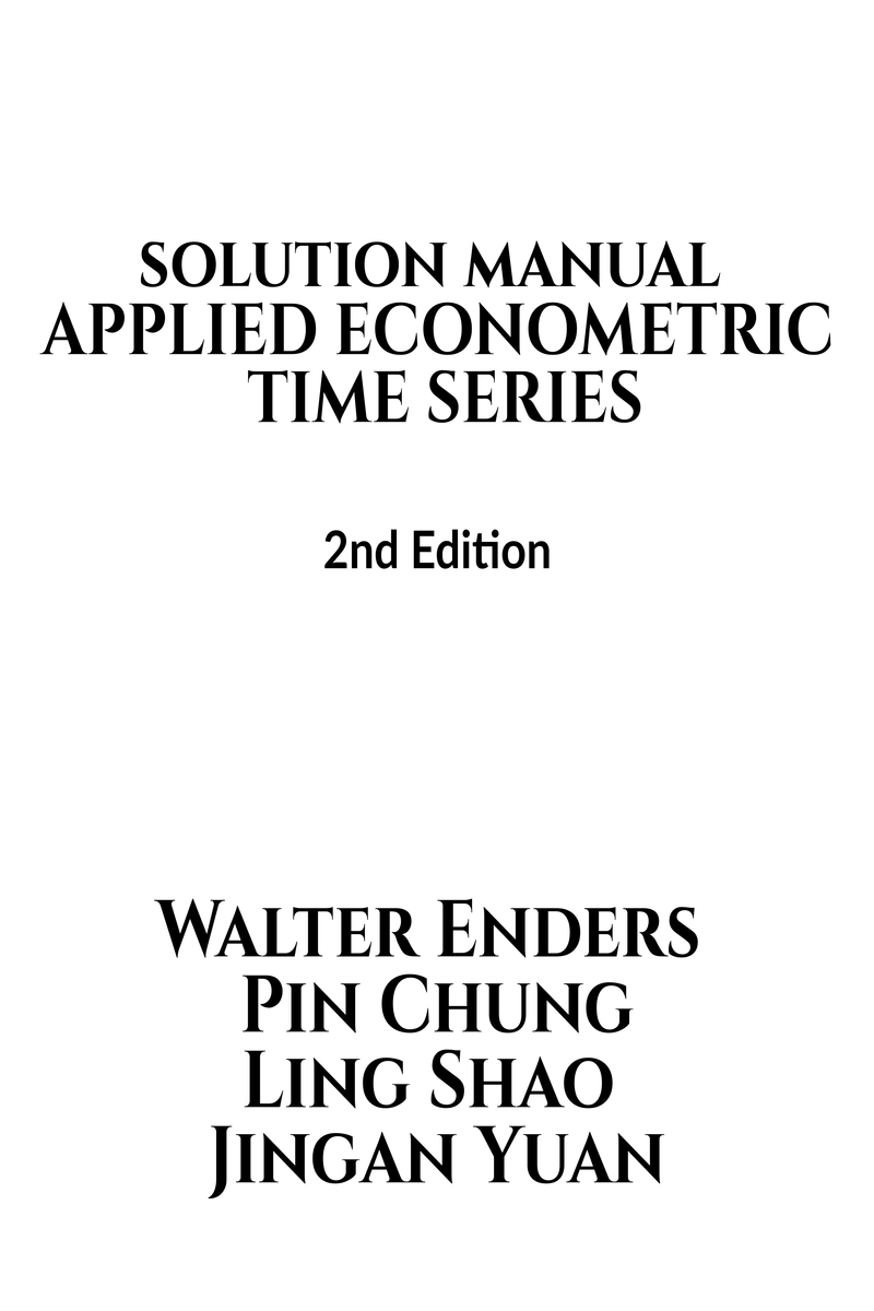 Solution Manual Applied Econometric Time Series